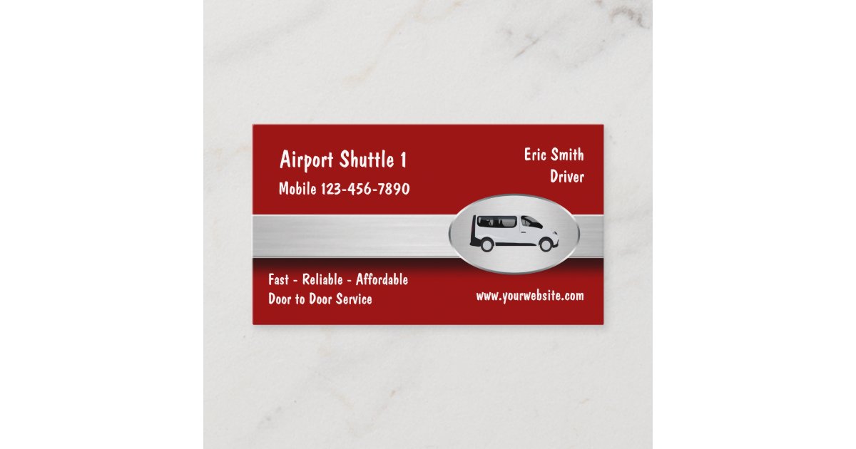 Airport Shuttle Taxi Business Card | Zazzle.com
