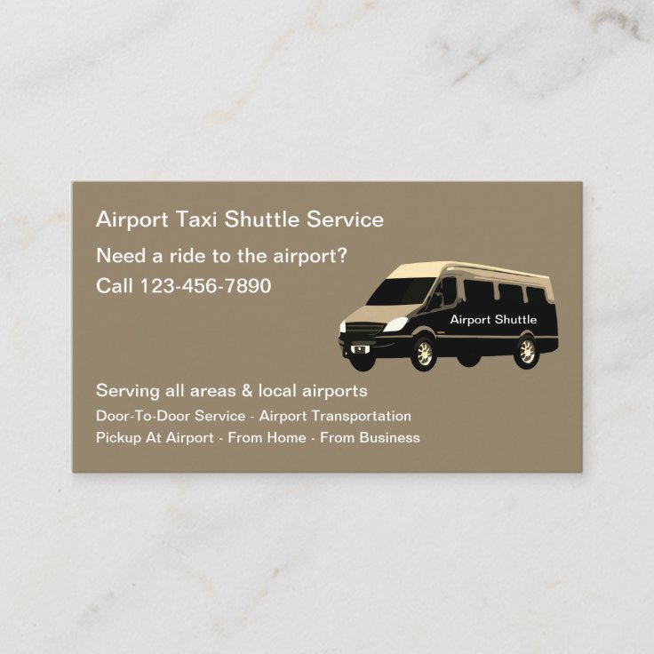 Airport Shuttle Taxi Tranport Business Card | Zazzle