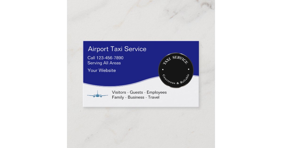Airport Taxi Service Business Cards | Zazzle