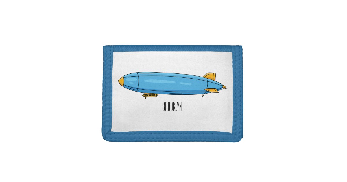 Airship cartoon illustration trifold wallet | Zazzle