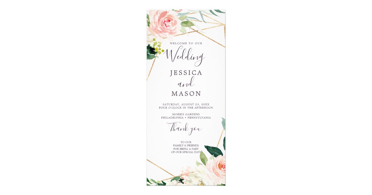 Airy Blush Wedding Program - Ceremony Program | Zazzle