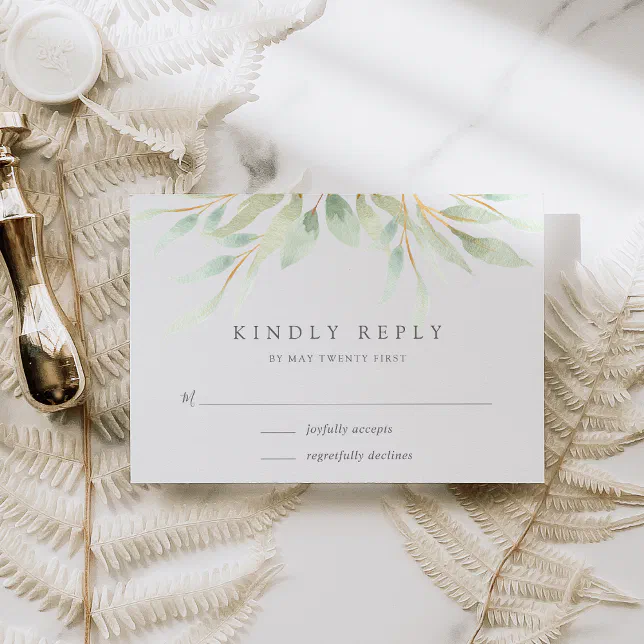 Airy Botanical RSVP Card | Zazzle