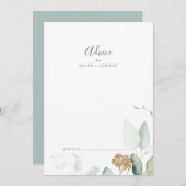 Airy Greenery and Gold Leaf Wedding Advice Card | Zazzle