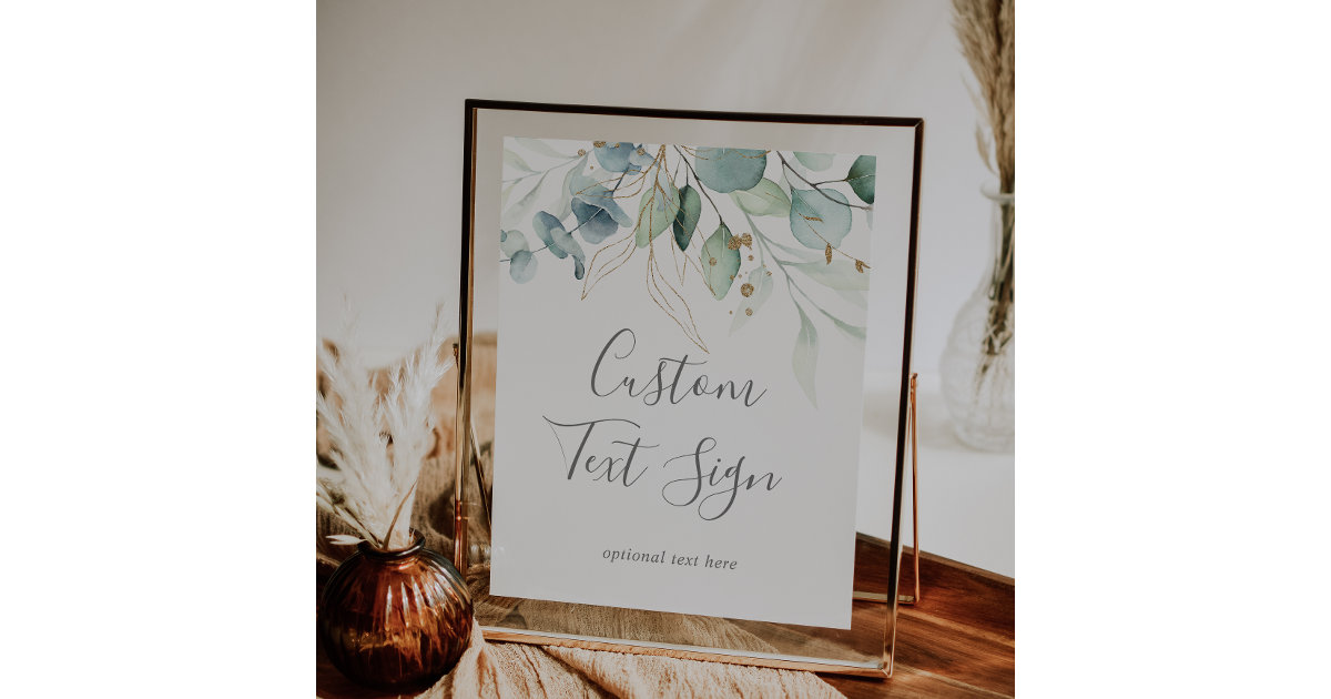 Airy Greenery Cards & Gifts Custom Text Sign | Zazzle