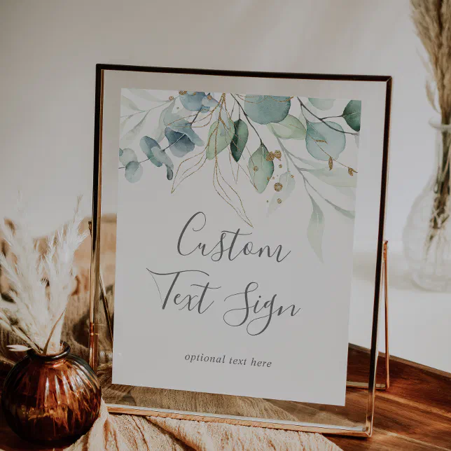 Airy Greenery Cards & Gifts Custom Text Sign | Zazzle