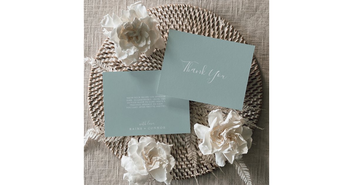 Airy Greenery Coordinate Thank You Card | Zazzle