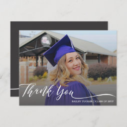Airy Script Graduation Thank You Note Card | Zazzle