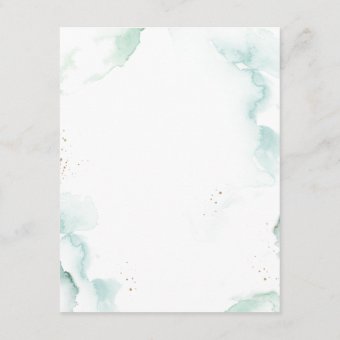 Airy Turquoise, Blue and Green Watercolor Details Enclosure Card | Zazzle