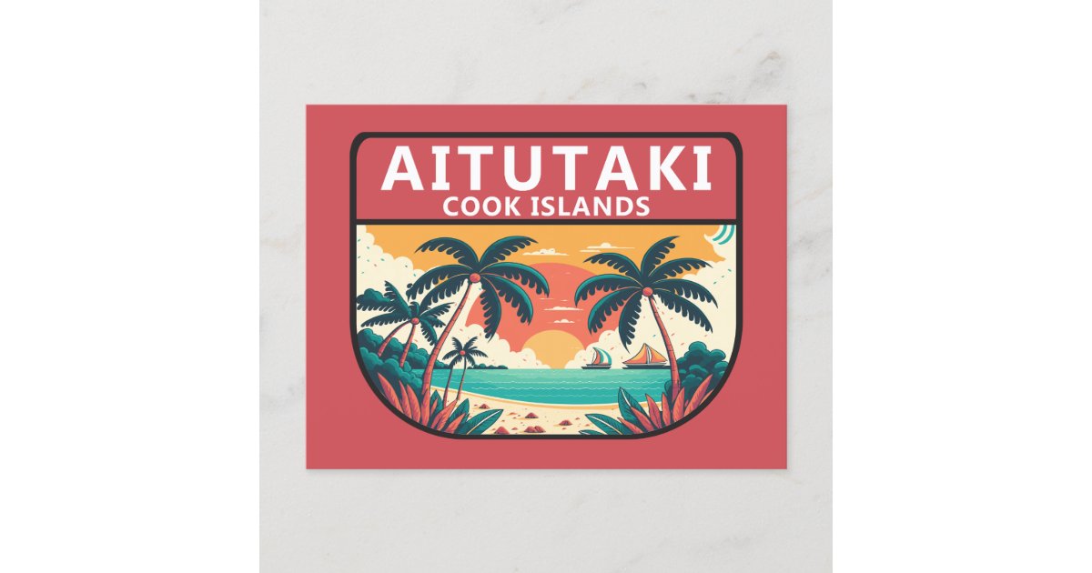 Aitutaki Cook Islands Retro Emblem Postcard | Zazzle