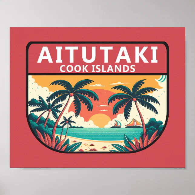 Aitutaki Cook Islands Retro Emblem Poster | Zazzle