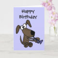 AJ- Funny Puppy Dog Playing Trumpet Cartoon Card | Zazzle