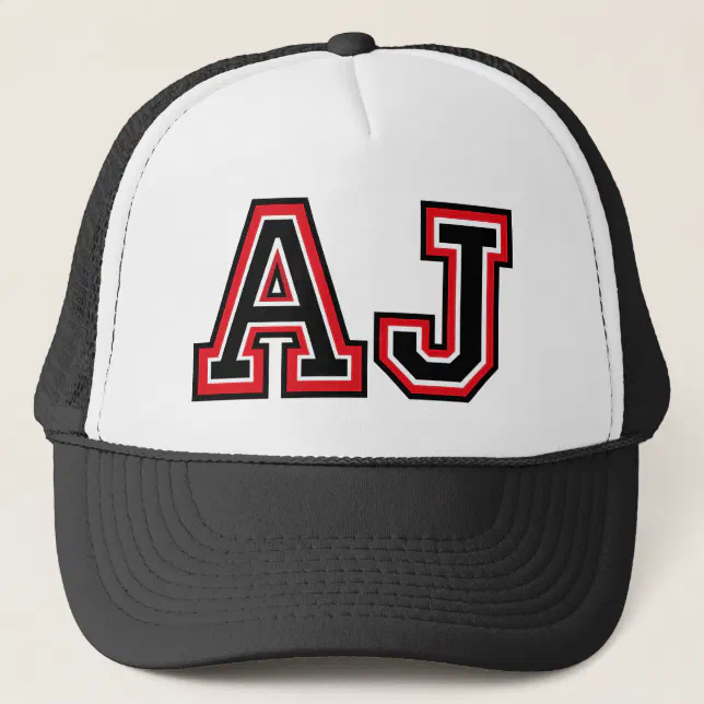 'AJ' Monogram Trucker Hat | Zazzle