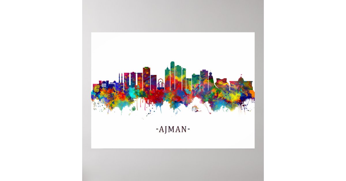 Ajman UAE Skyline Poster | Zazzle