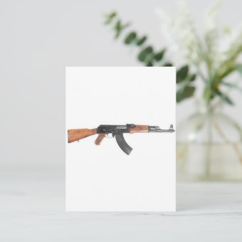 AK47 Assault rifle Postcard | Zazzle