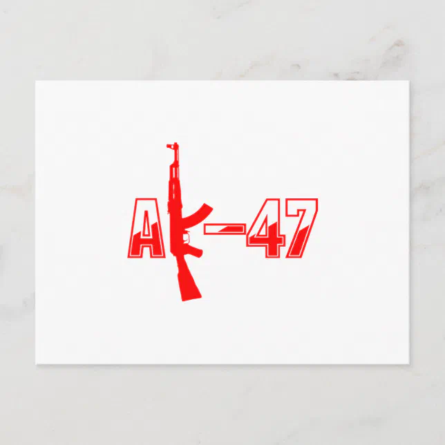 AK-47 AKM Assault Rifle Logo Red.png Postcard | Zazzle