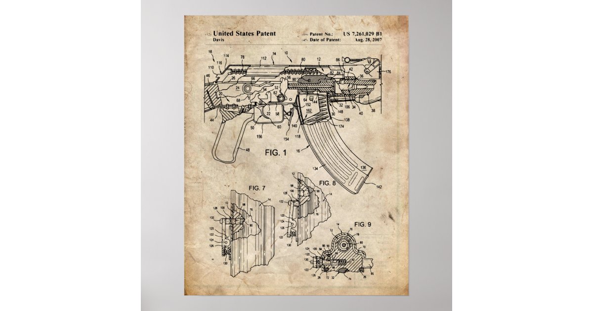 Ak-47 Bolt Locking Patent Poster | Zazzle