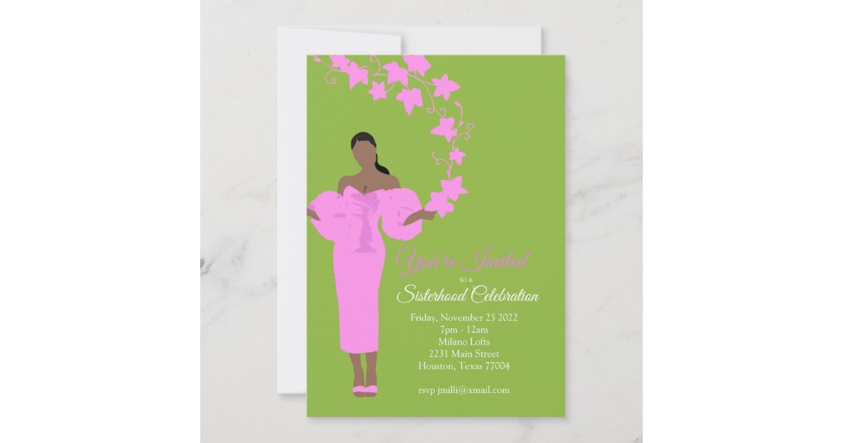 AKA Sisterhood Invitation | Glam | Zazzle