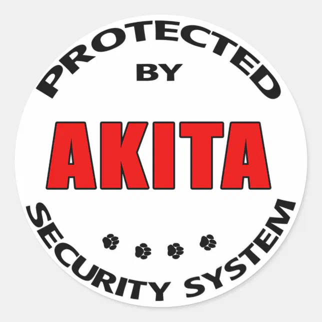Akita Security System Classic Round Sticker | Zazzle