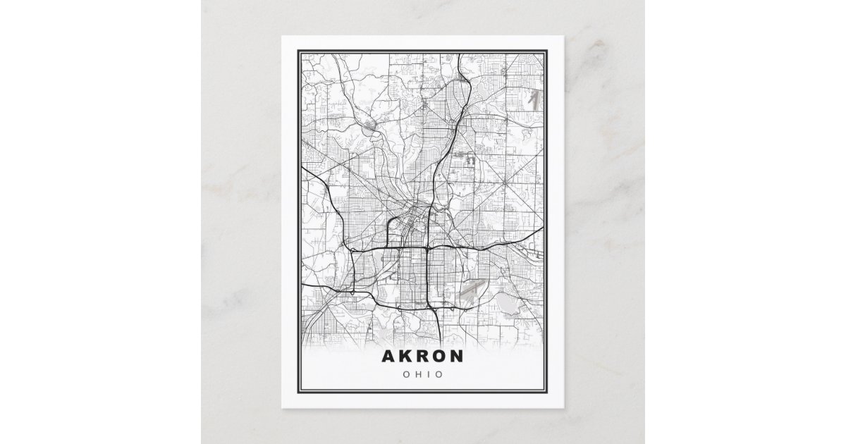 Akron Map Holiday Postcard | Zazzle