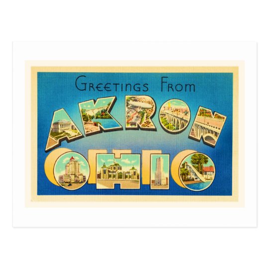 Greetings From Akron Ohio US City Postcard | Zazzle.com