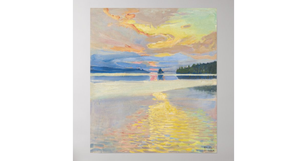 Akseli Gallen-Kallela - Sunset over Lake Ruovesi Poster | Zazzle