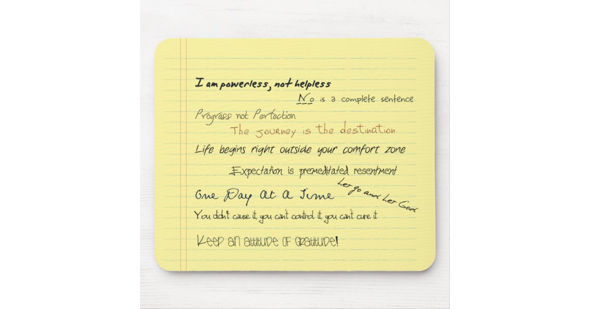 Al-anon Slogans Motivational Mousepad | Zazzle