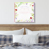 Al Hamichya Hebrew text with Modern Floral Frame Canvas Print | Zazzle