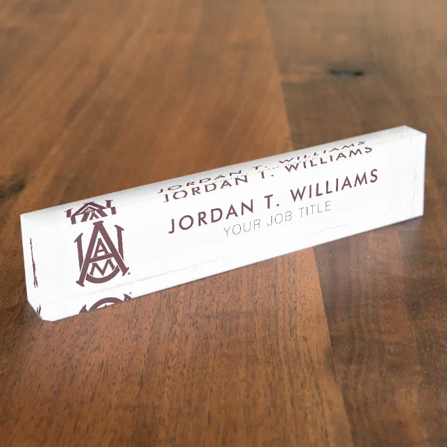 Alabama A&M Logo Desk Name Plate | Zazzle