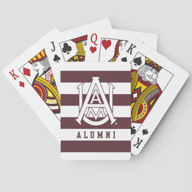 Alabama A&M University Alumni Stripes Poker Cards | Zazzle