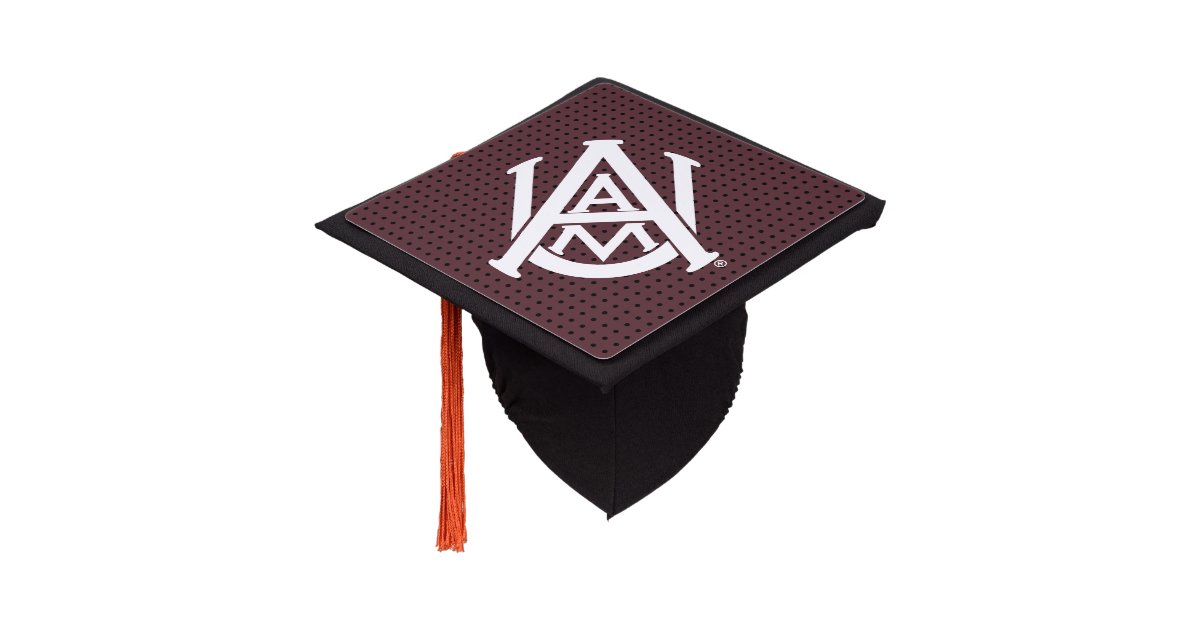 Alabama A&M University Polka Dot Graduation Cap Topper | Zazzle