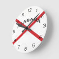 Alabama and Flag Black Numbers wccnt Round Clock | Zazzle