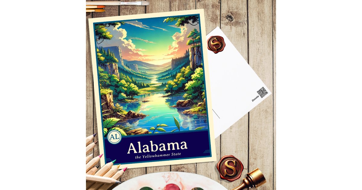 Alabama | Anime Style Cel Shaded Postcard | Zazzle