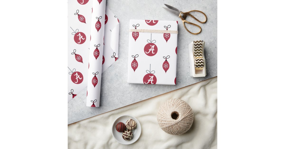 Alabama Crimson Holiday Tide Wrapping Paper | Zazzle