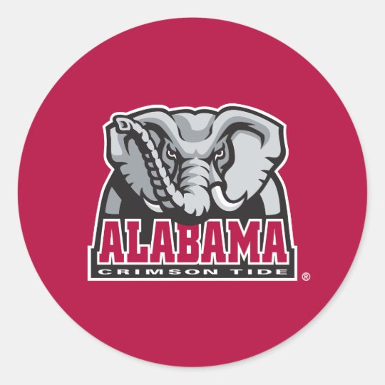 Alabama Crimson Tide Big Al Classic Round Sticker | Zazzle.com