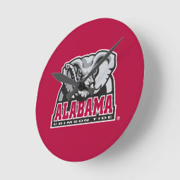 Alabama Crimson Tide Big Al Round Clock | Zazzle