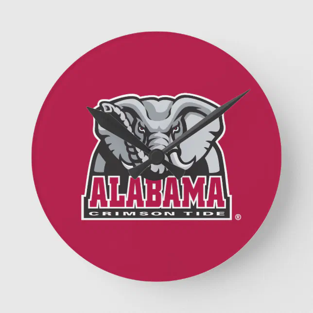 Alabama Crimson Tide Big Al Round Clock | Zazzle