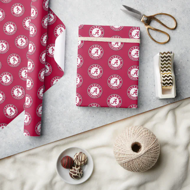 Alabama Crimson Tide Circle Wrapping Paper | Zazzle