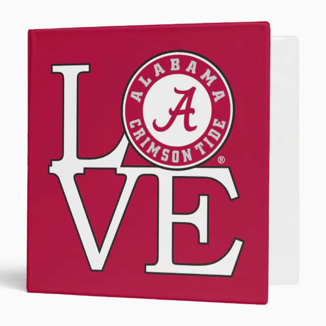 Alabama Crimson Tide Love 3 Ring Binder | Zazzle