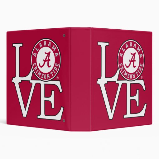 Alabama Crimson Tide Love 3 Ring Binder | Zazzle
