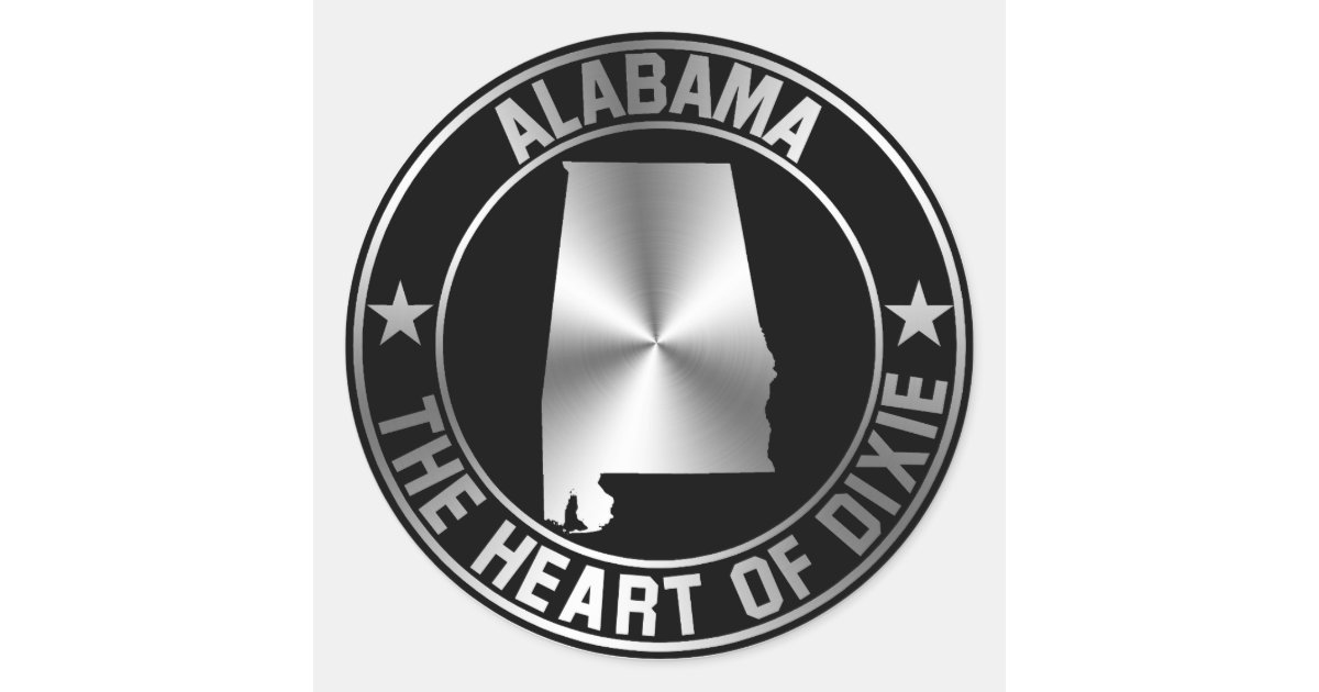 Alabama Emblem Classic Round Sticker | Zazzle