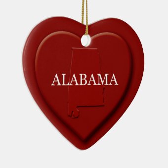 Alabama Heart Map Christmas Ornament | Zazzle