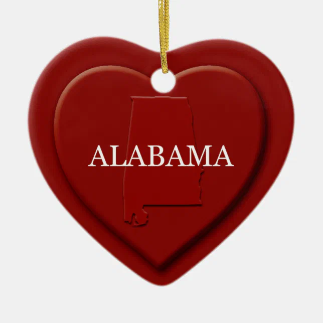 Alabama Heart Map Christmas Ornament | Zazzle