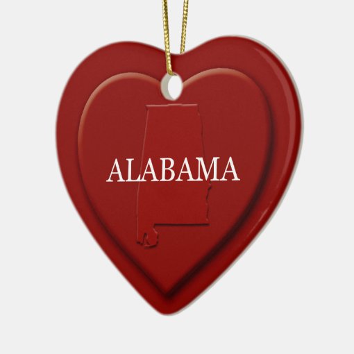Alabama Heart Map Christmas Ornament | Zazzle