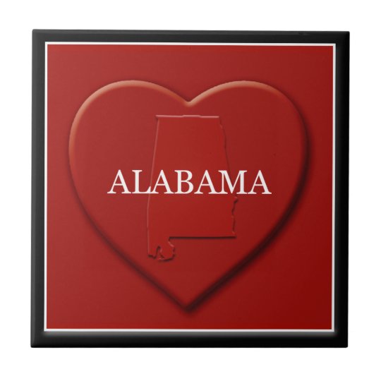 Alabama Heart Map Tile | Zazzle.com