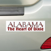 Alabama heart of Dixie bumper stickers | Zazzle