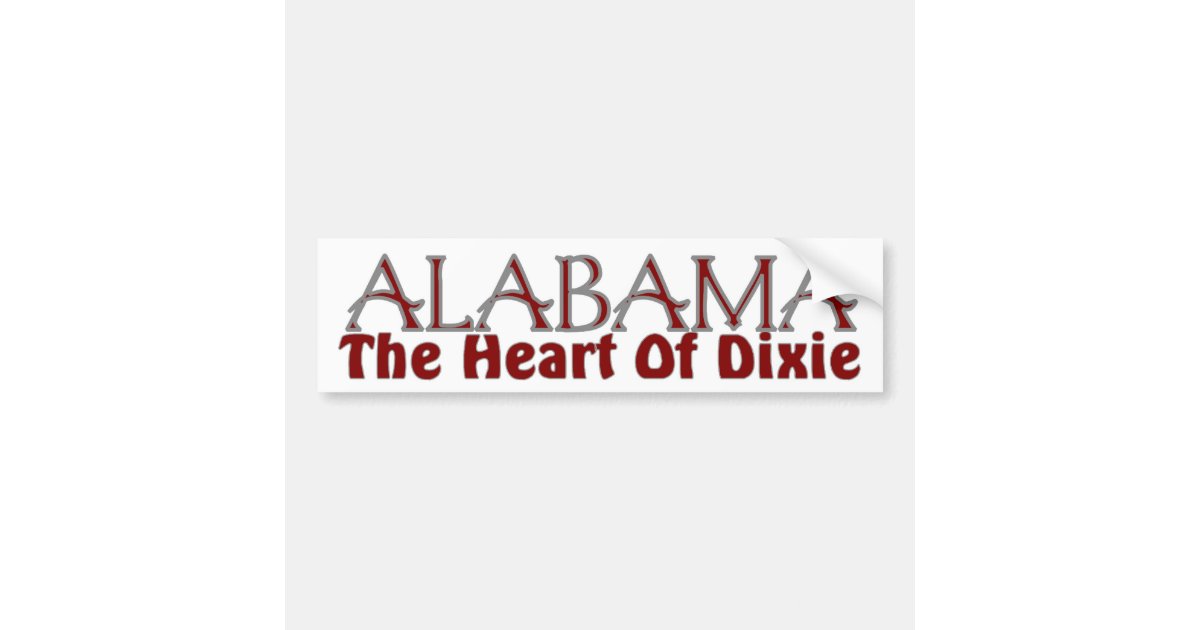 Alabama heart of Dixie bumper stickers | Zazzle