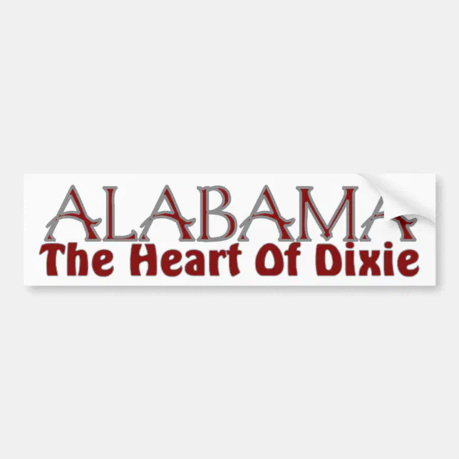 Alabama heart of Dixie bumper stickers | Zazzle