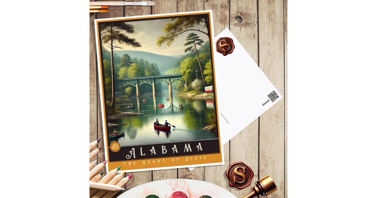 Alabama | Hyper-Realistic State Postcard | Zazzle