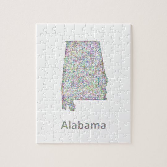 Alabama map jigsaw puzzle | Zazzle.com