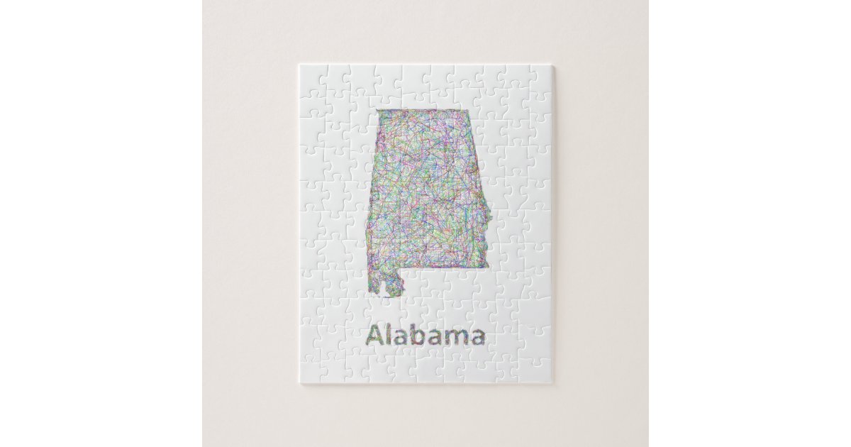 Alabama map jigsaw puzzle | Zazzle